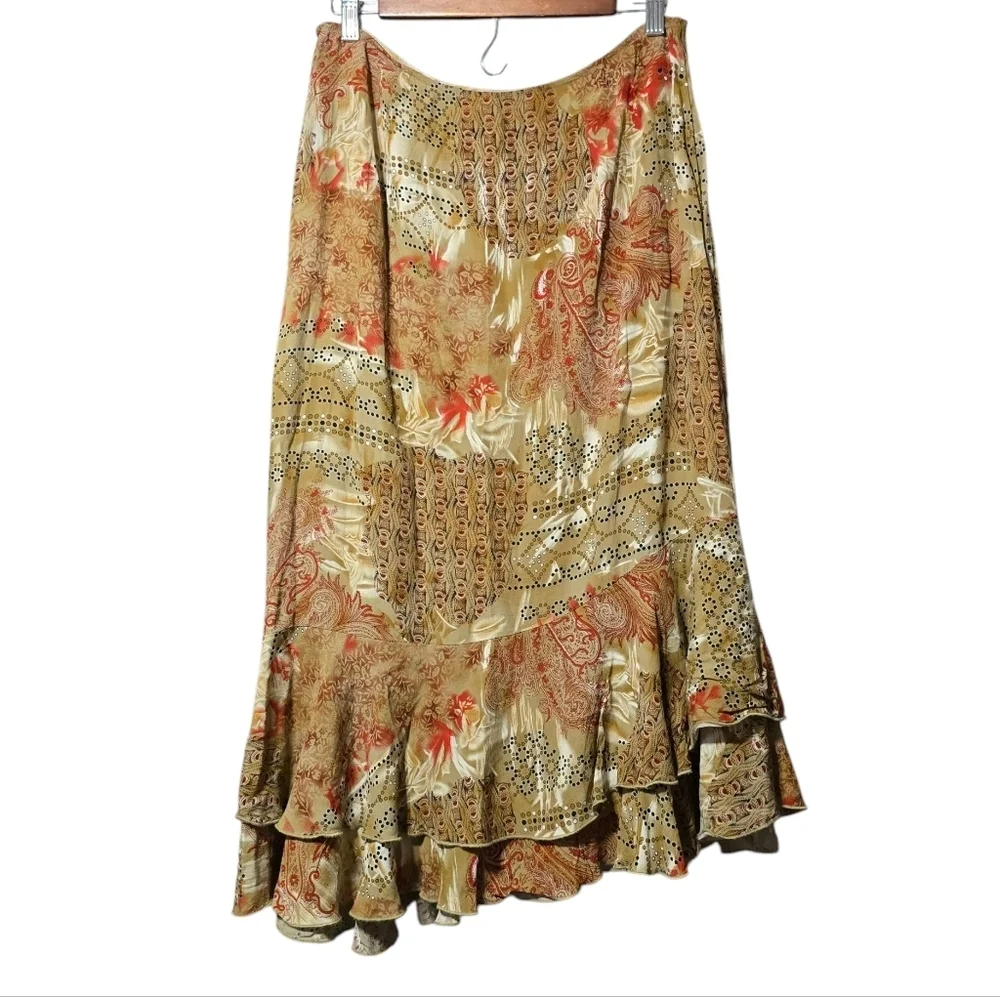 strategy | Skirts | Vintage 9s Paisley 2 Tiered Multi Print Skirt ...